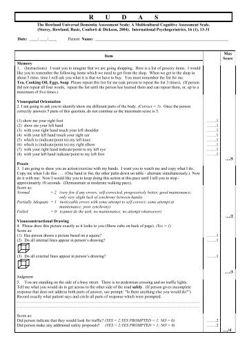 Dementia Rating Scale-2 DRS-2 - Psychological Assessment ...