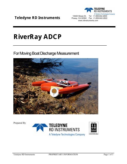 RiverRay ADCP - RD Instruments