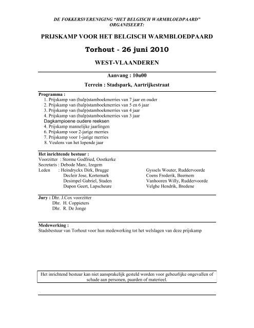 Programmaboekje Torhout - BWP