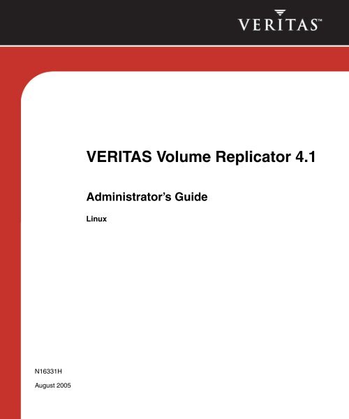 VERITAS Volume Replicator 4.1 - Storage Foundation DocCentral