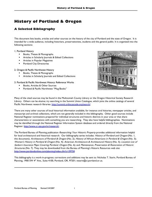 History of Portland & Oregon - Steven Reed Johnson