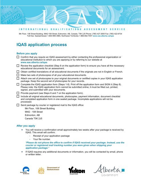 IQAS Application Process