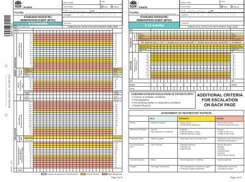 STANDARD PAEDIATRIC OBSERVATION CHART 1 TO 4 YEARS ...