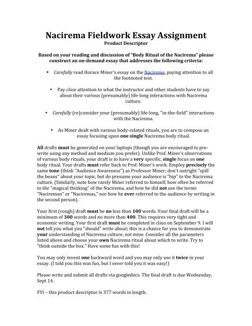 Nacirema Fieldwork Essay Assignment pdf Lent history nacirema-fieldwork-essay-assignment-pdf-lent-history