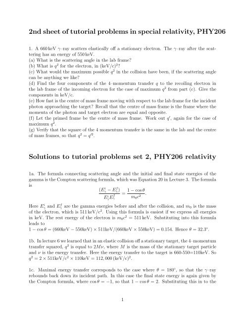 Tutorial problems 2.