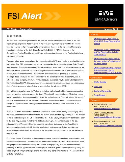 FSI Alert - BMR Advisors