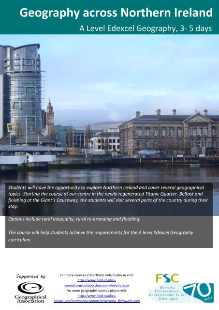 A Level Geography residential - Edexcel - Field Studies Council