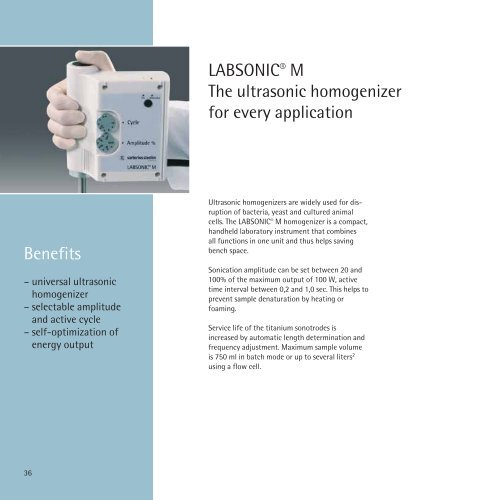 Sartorius LabSonic Brochure, PDF format - Montreal Biotech