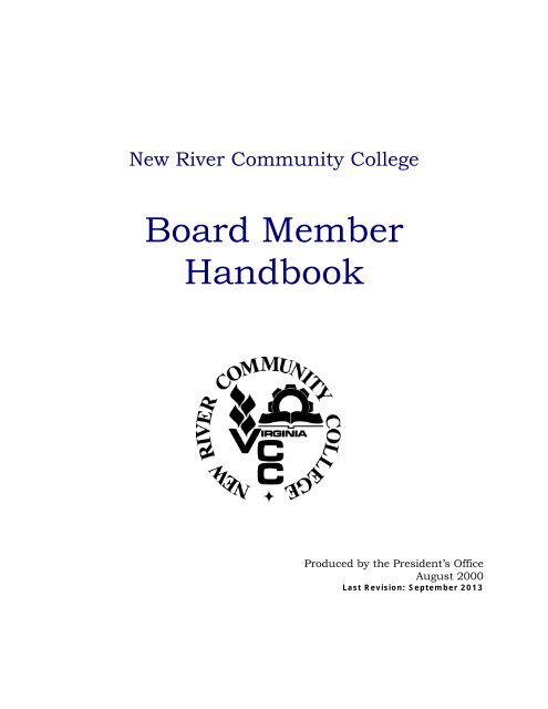 Board Member Handbook - New River Community College