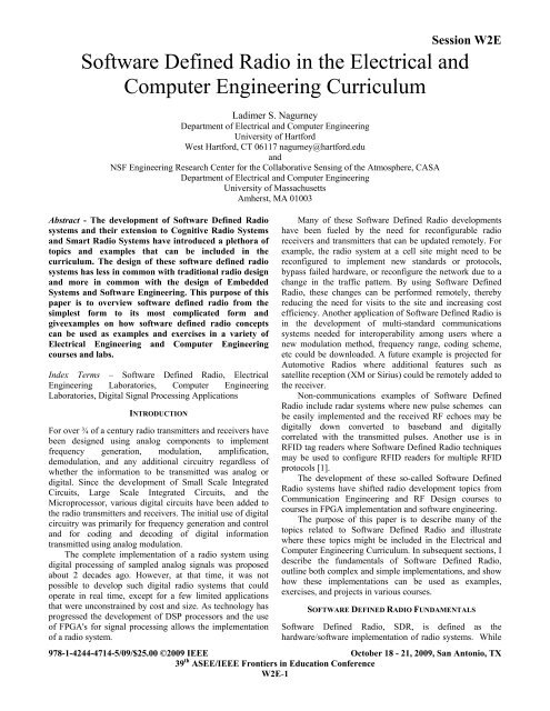 Software Defined Radio in the Electrical and ... - IEEE Xplore