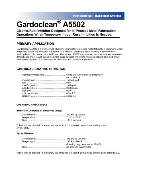 Gardoclean A5502 - Chemetall