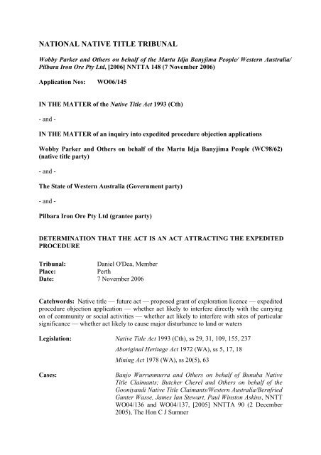 NATIONAL NATIVE TITLE TRIBUNAL