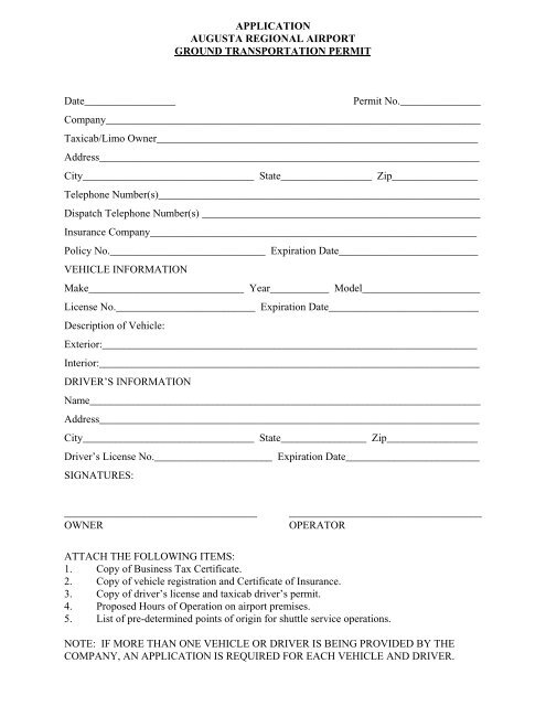 2008 Taxicab Agreement - Augusta Regional Airport