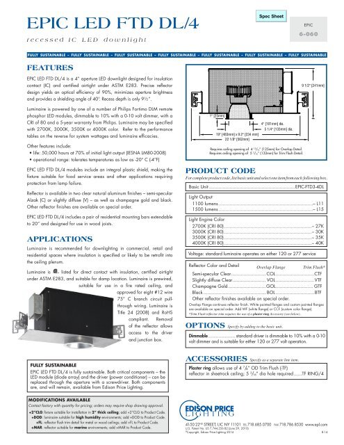 EPIC LED FTD DL/4 - Edison Price Lighting