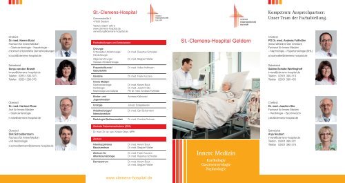 Flyer Innere Medizin - St.-Clemens-Hospital Geldern