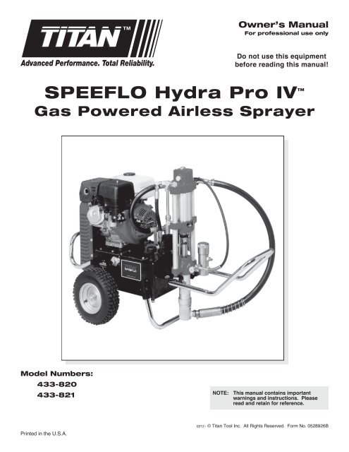 SPEEFLO Hydra Pro IV - Paint Sprayers, HVLP Sprayers, Powered ...