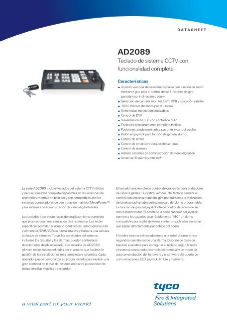 PSS205TFISE_AD2089 Teclado de sistema CCTV ... - CCTV Center