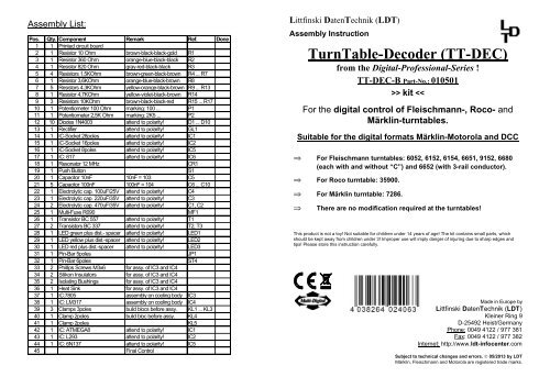 TurnTable-Decoder (TT-DEC) - LDT
