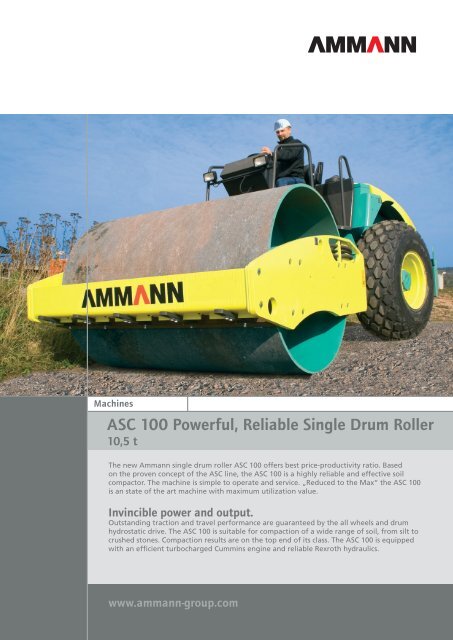 ASC 100 Powerful, Reliable Single Drum Roller - The Sunway Group