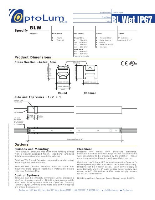 BriteLine Wet Spec.pdf - OptoLum
