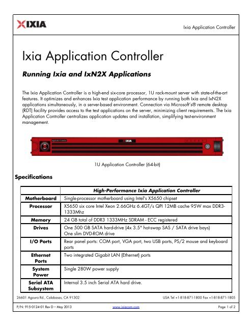 Ixia Application Controller