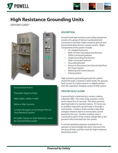 High Resistance Grounding Units - Powell Industries, Inc.