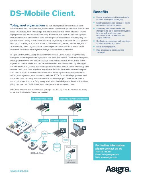 DS-Mobile Client. - Asigra