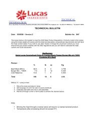 technical information - Lucas Ingredients