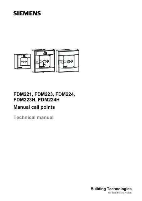 Manual call points FDM221, FDM223, FDM224 ... - Siemens