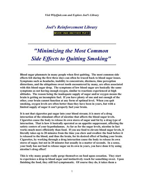 Joel's Library - Quit Smoking Tip Sheet - WhyQuit