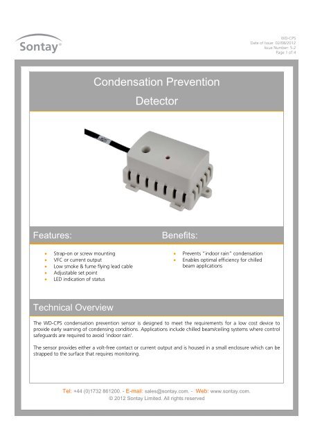 Condensation Prevention Detector - Sontay