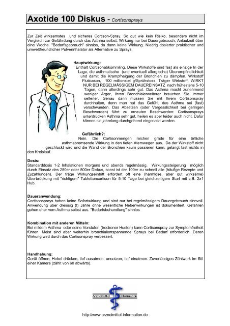 Axotide 100 Diskus - Cortisonsprays
