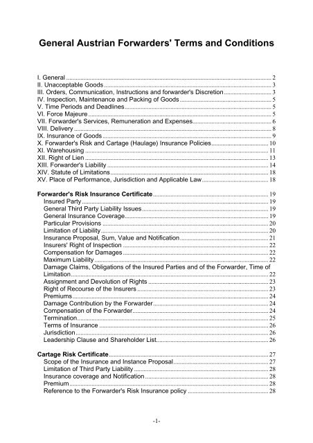 Forwarder's Risk Insurance Certificate - SeaMan Shipping