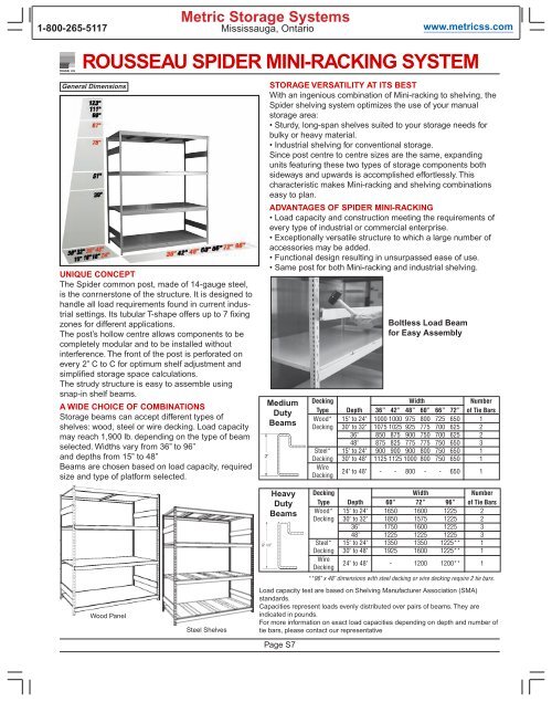 rousseau spider mini-racking system - Metric Storage Systems