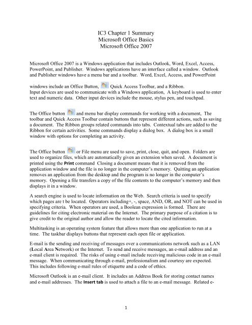 Microsoft Office 2007 Resume