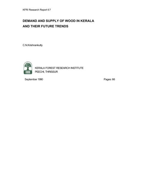 demand and supply of wood in kerala and their future trends