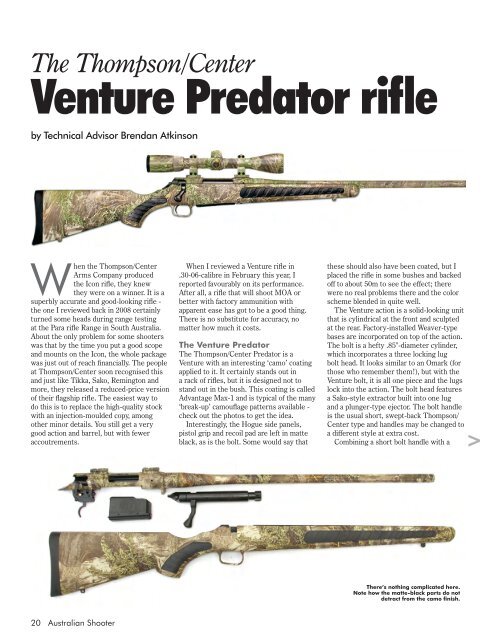 The Thompson/Center Venture Predator rifle - Frontier Arms