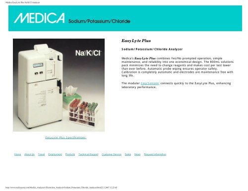 Medica EasyLyte Plus Na/K/Cl Analyzer - LAB MARK