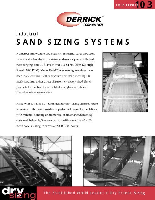 SAND SIZING SYSTEMS - Derrick Corporation
