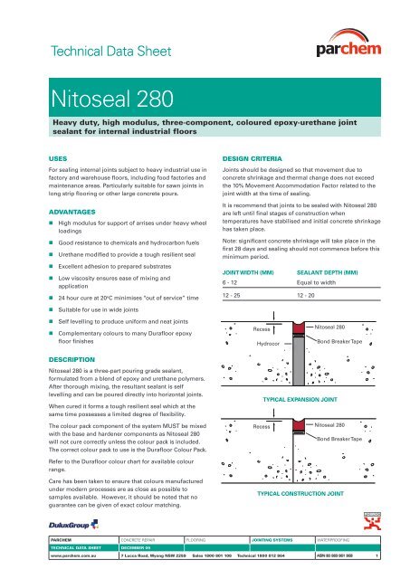 Nitoseal 280 TDS - Parchem