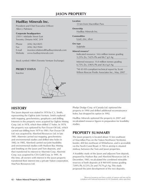 Jason Property - Mining Yukon Portal