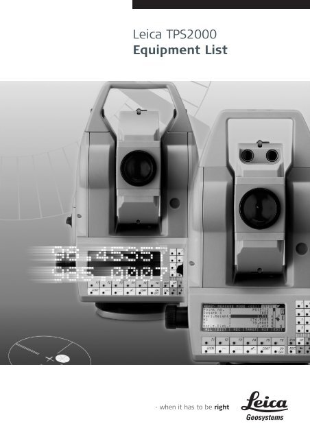 Leica TPS2000 Equipment List - Leica Geosystems