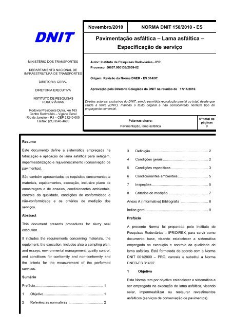 DNIT 150/2010-ES - IPR - Dnit