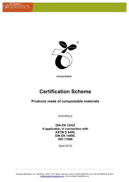 Certification Scheme Products made of compostable ... - OK compost