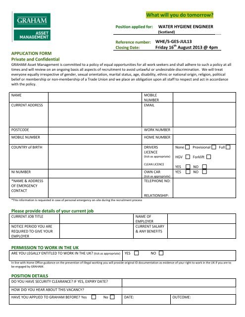 Application and Monitoring Form - Graham