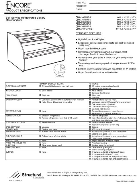 Spec Sheet - KCL Cutsheets