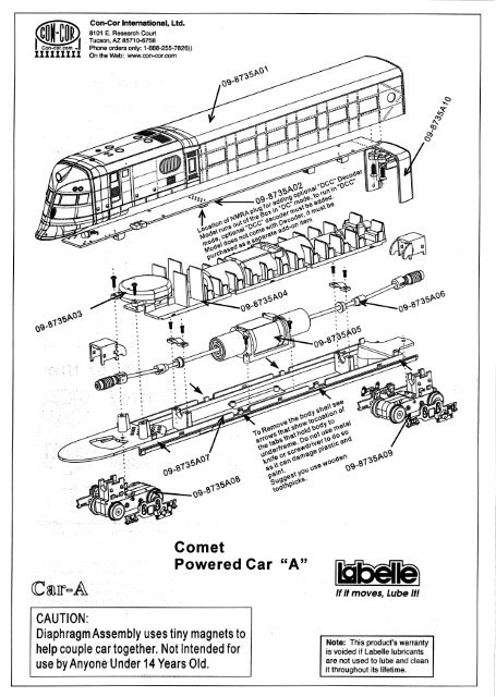 "HO" New Haven Comet Diagrams - Con-Cor