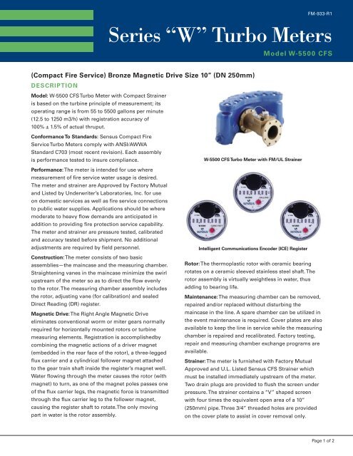 10" W-5500 CFS (FM-933) - Sensus