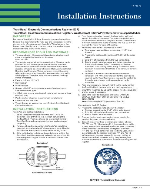 Installation Instructions - Sensus