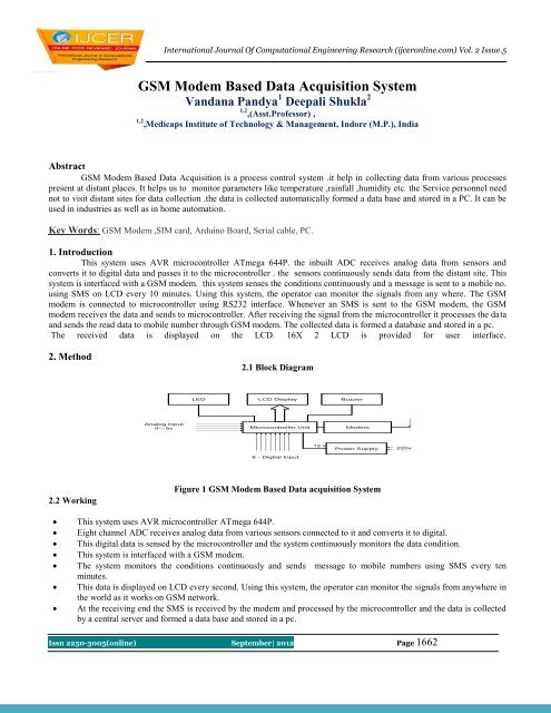 GSM Modem Based Data Acquisition system - ijcer